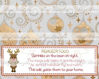 Items similar to Reindeer Food Printable Treat Bag Topper - INSTANT ...