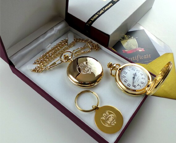 Merchant Navy 24K Gold Plated Pocket Watch by BritishGoldCompany