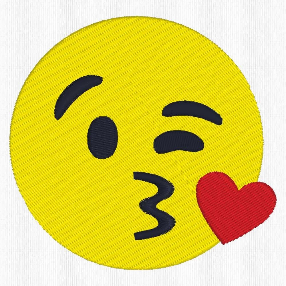 Smooch Emoji Machine Embroidery Design by EmbroideryBytes on Etsy