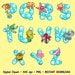 Alphabet Digital Clipart Fonts ABC Images Bubbles Sea Animals