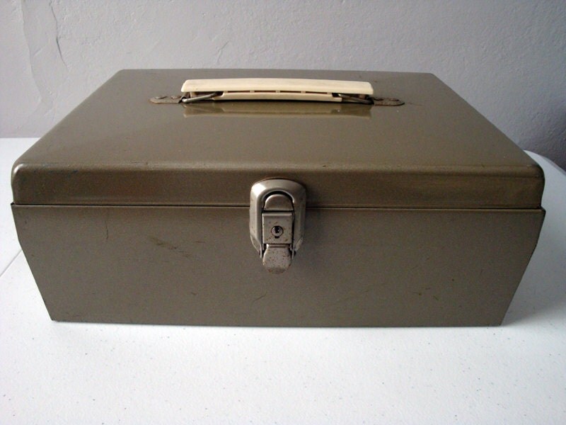 Vintage Heavy-Duty Industrial Minimalist Bronzy Brown Metal Storage Box ...