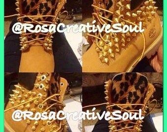 Popular items for spiked timberlands on Etsy