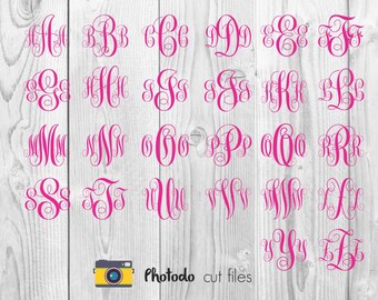 SALE! Circle Interlocking Monogram Alphabet : dxf, svg, eps, pdf vector files for die cutting ...