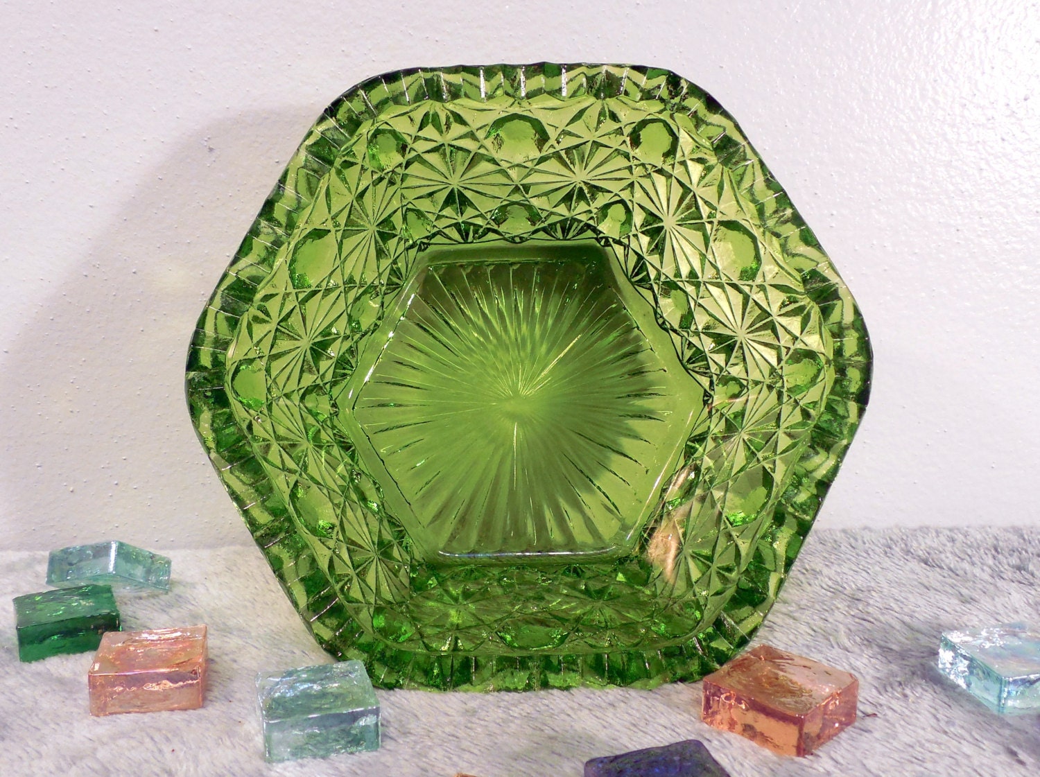 Vintage Green Sandwich Glass Small Dish – Haute Juice