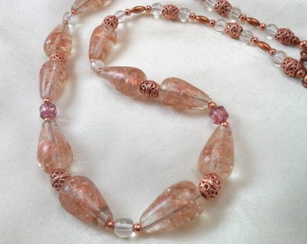 Copper bead necklace | Etsy