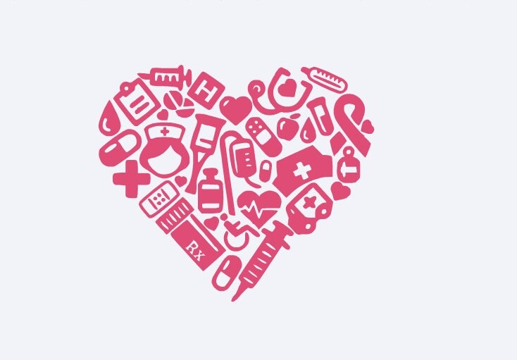 Nursing Heart Symbols Decal Nursing Stuff by MonogramsBeyond
