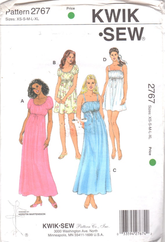 Kwik Sew 2767 Misses Empire Waist Nightgown Pattern by mbchills