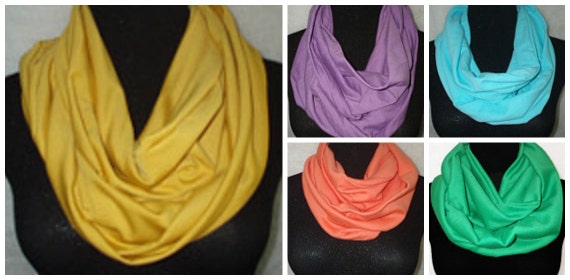 Items similar to Candy Colored Infinity Scarf-Circle, Loop, Eternity ...