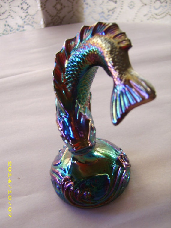 Vintage Fenton Carnival Glass Fish by vinetownvintage on Etsy