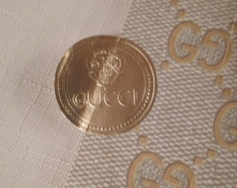 Vintage GUCCI BAG / Paper / Sack / Gift Wrap / Sticker / Gold / Tan ...