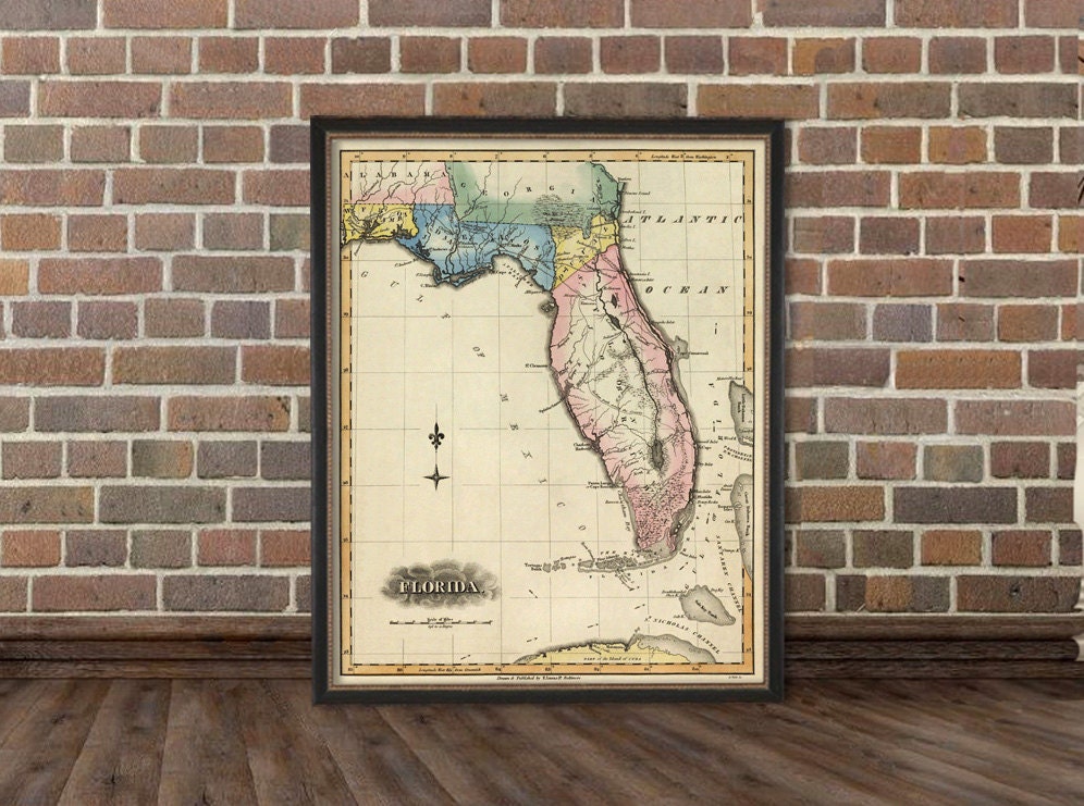 Map of Florida A wonderful reproduction of Florida map