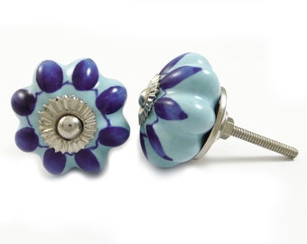 Popular items for blue ceramic knob on Etsy