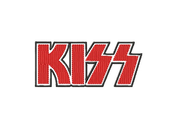 KISS Logo Machine Embroidery Design in 2 sizes Instant