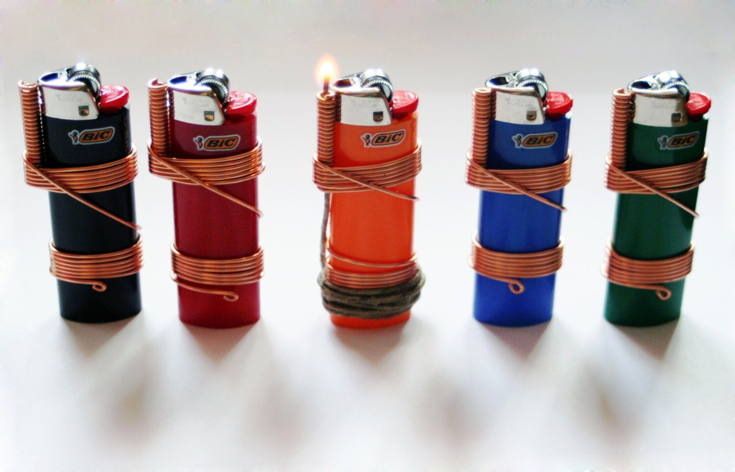 Hemp Wick Guide Copper Wrap and Lighter by SomethingsWonderful