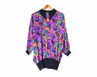 80s 90s neon sweater, Fresh Prince purple windbreaker, graphic abstract ...