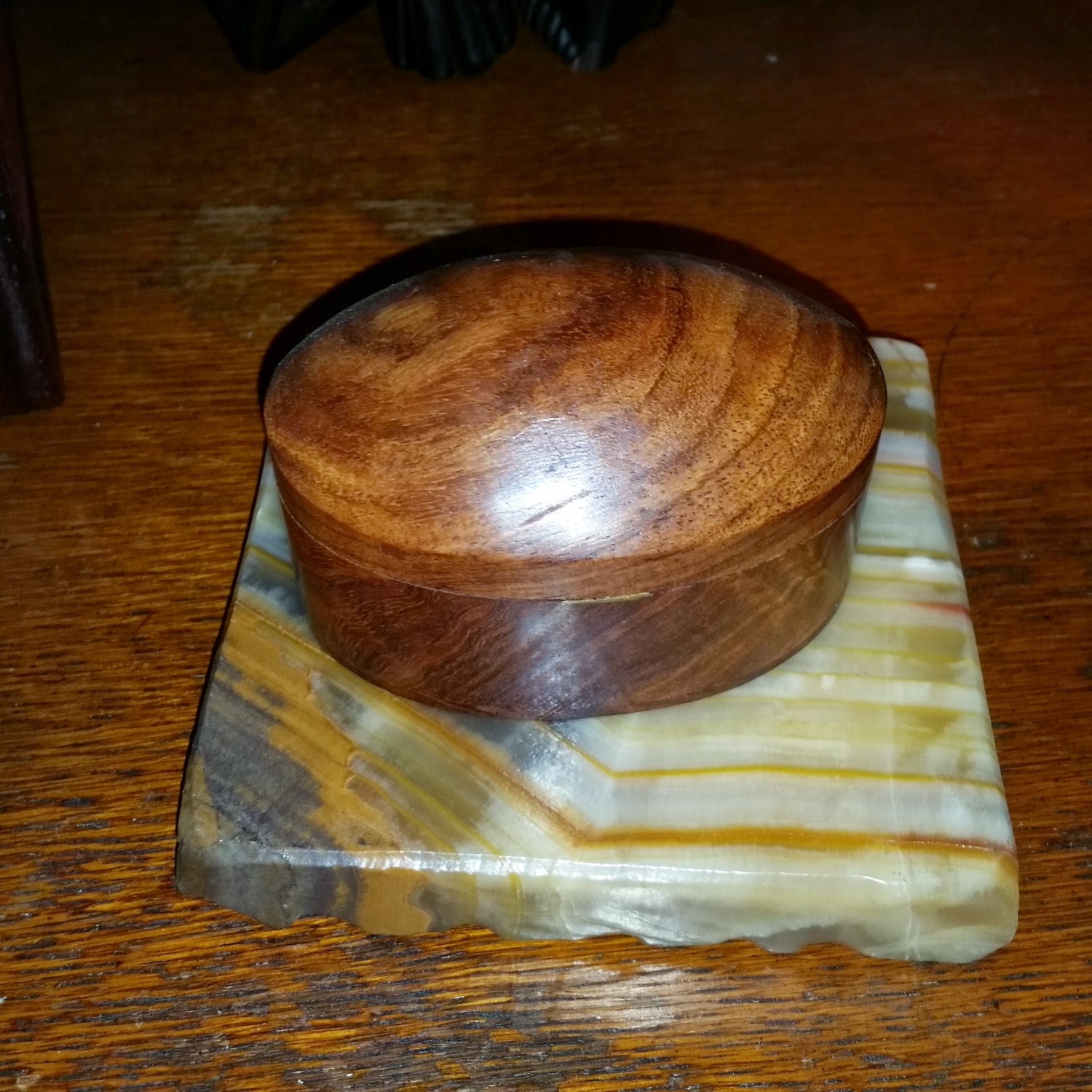 Handcrafted Solid Wood Oval Trinket Box with Hinged Lid – Haute Juice