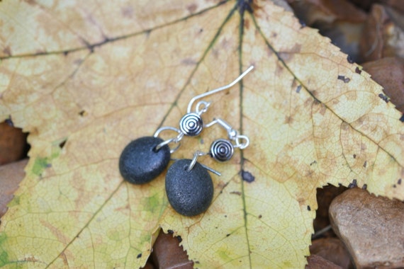 Lake Superior Basalt stone earrings with by WoodlandInspiration
