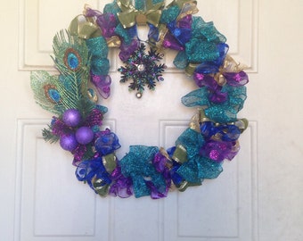 Peacock wreath | Etsy