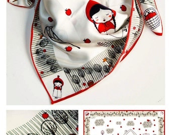 illustrated silk scarves and jewelry designs by MINEDOGAN on Etsy