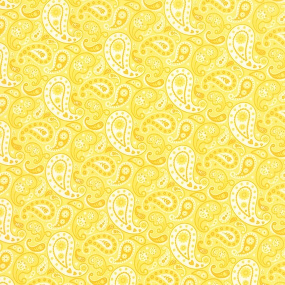 Yellow Paisley Fabric On The Wing 35265 Moda Abi Hall