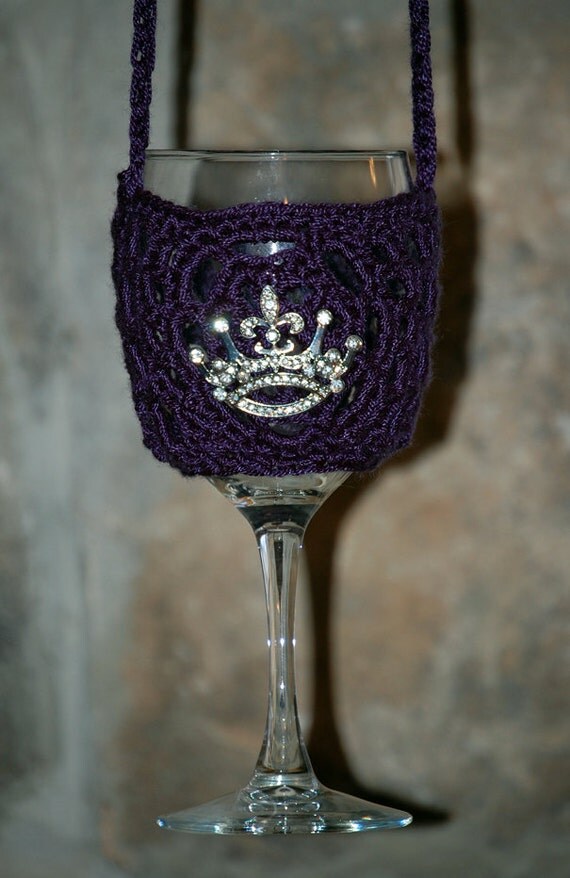 Wine Glass Holder Necklace Wine Tastings By Crochetbyrkdesigns