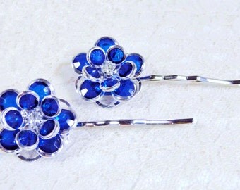 Royal blue hair pins | Etsy