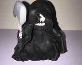 Items similar to Polymer Clay Grim Reaper with scythe, perfect to keep ...