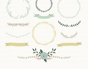 Wreath clipart | Etsy
