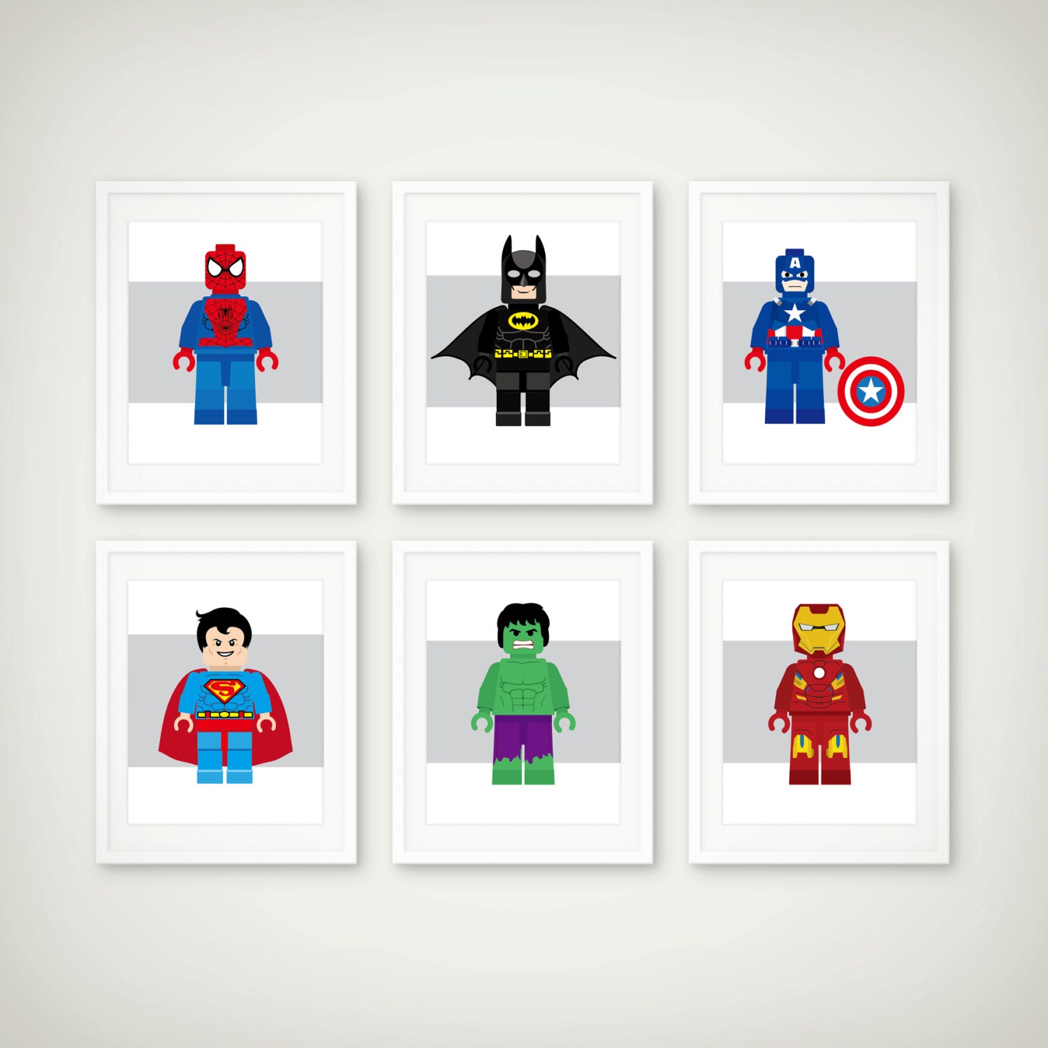 Superhero Art Print Set Toddler Room Decor by DCAStudio on Etsy