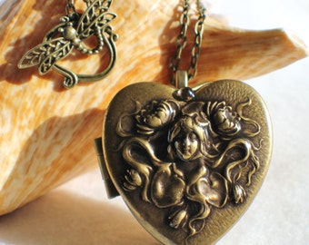 Music box locket round locket with music by Charsfavoritethings