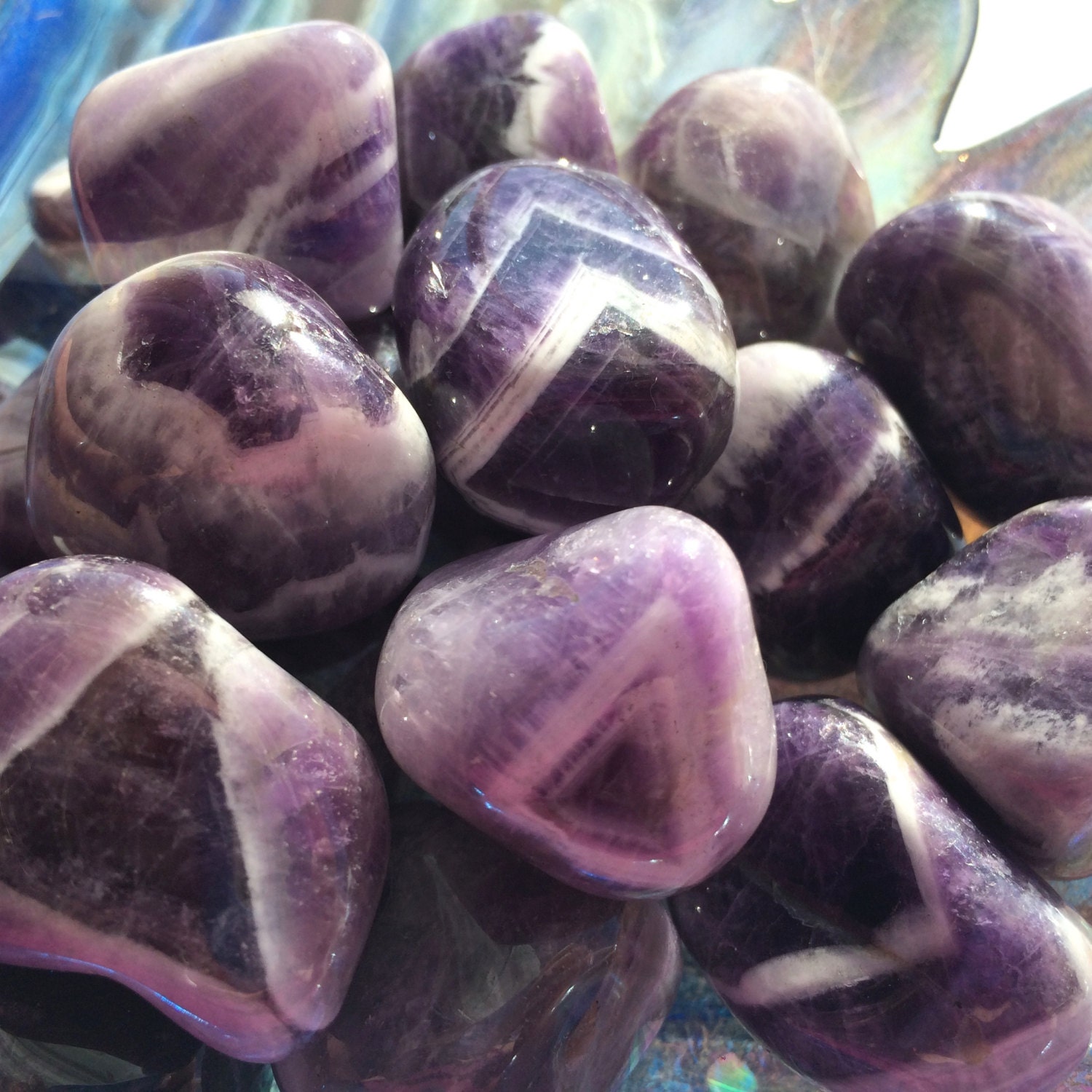 Chevron Amethyst Tumbled Chevron Amethyst Banded Amethyst