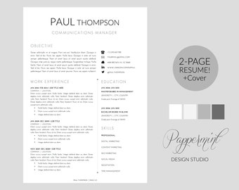 Pappermint Resume Templates for Word by Pappermint on Etsy
