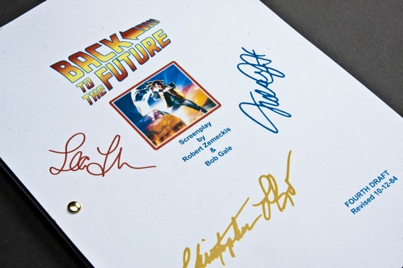 Back to the Future Film Movie Script with Signatures