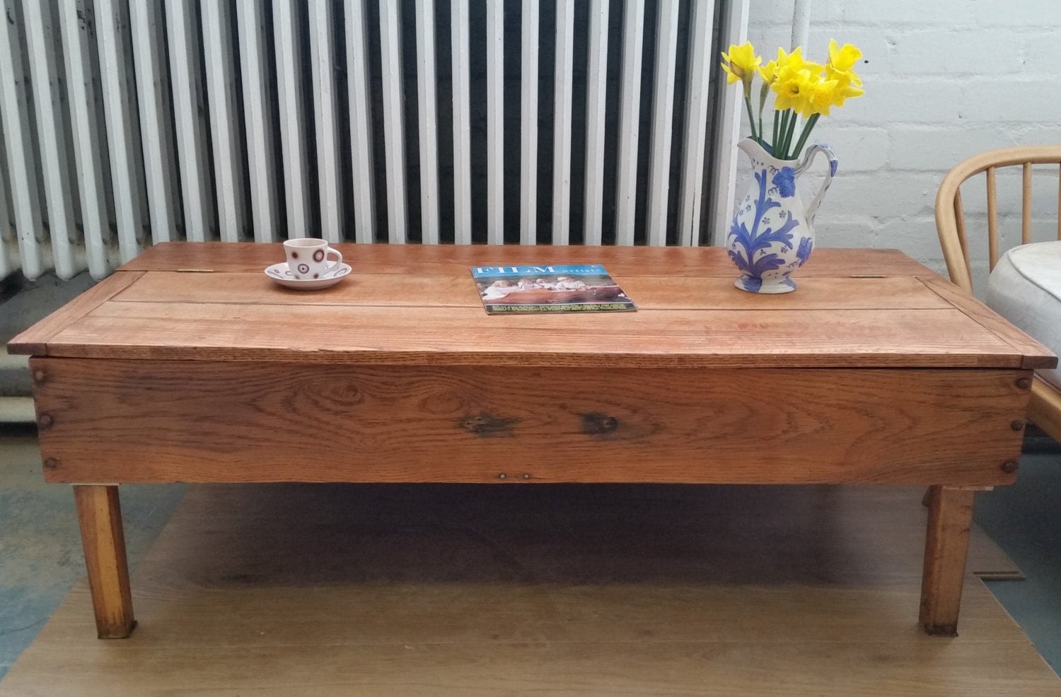 Beautiful Bespoke Solid Oak coffee table with lifting lid for storage ...