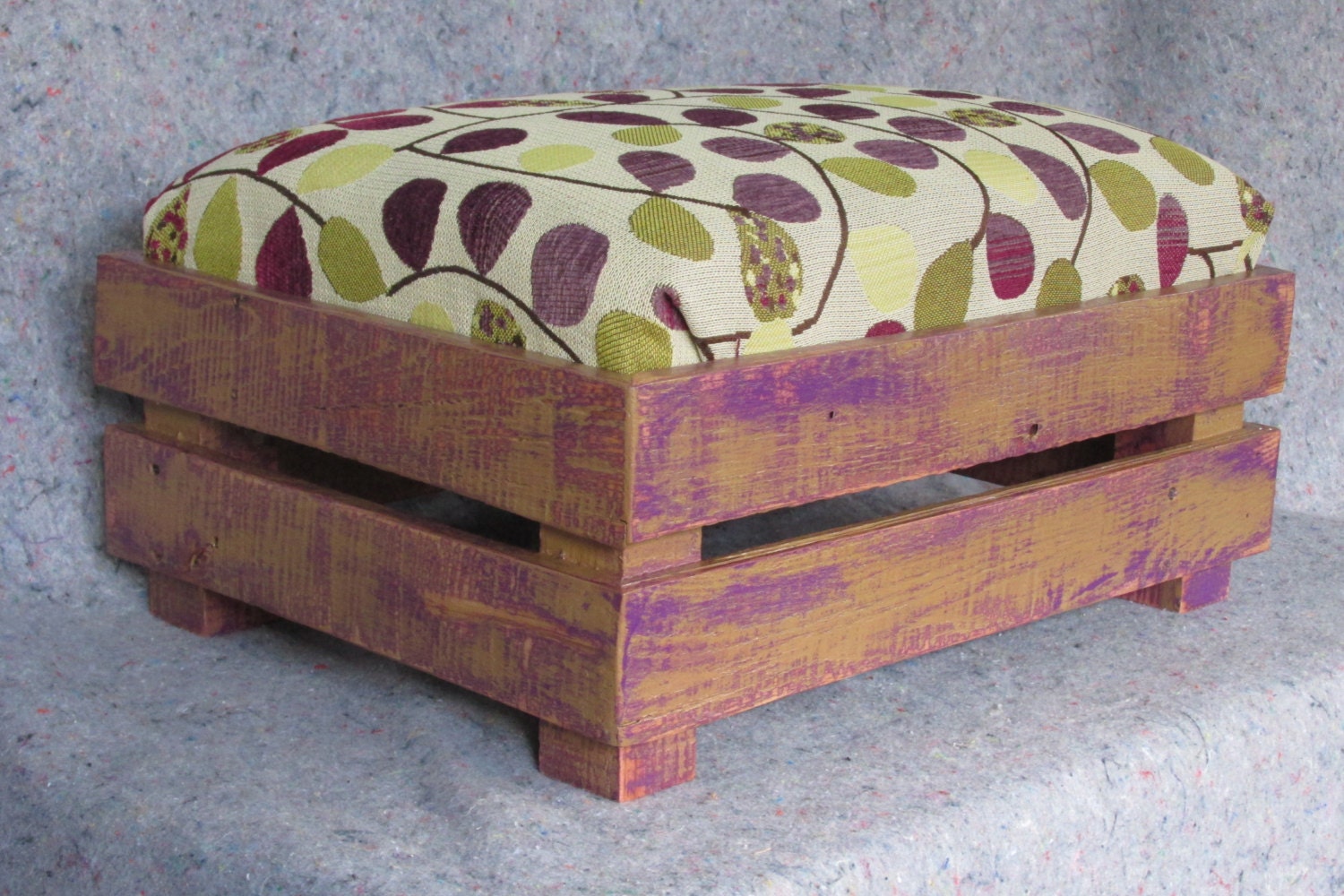 Footstool, Upolstered Footstool, Chabby Chic, Rustic handmade, Crate ...