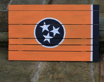 tennessee state flag wood sign: custom, hand-painted tennessee state ...