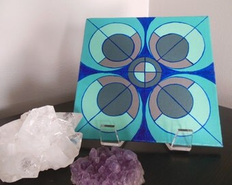 Water - Abstract Geometric Painting - 6x6 acrylic on canvas panel ...