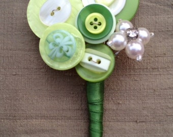 Items similar to Button Corsage wedding buttonhole on Etsy