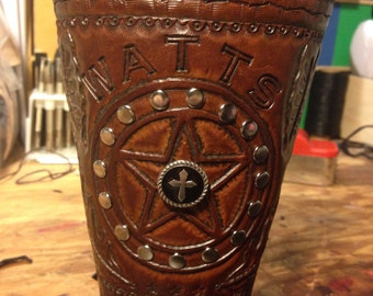 Custom Hand Crafted Leather Cowboy Cuff - Bracer - Gauntlet