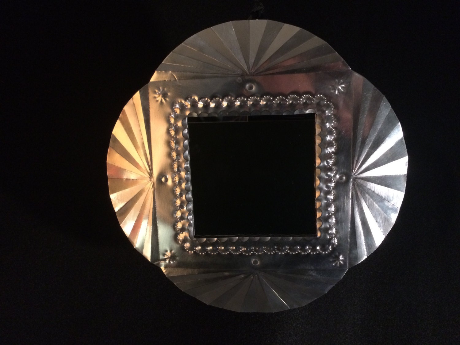 Tin tinwork mirror New Mexican Mexico Jason by JesusAndTheTinMan