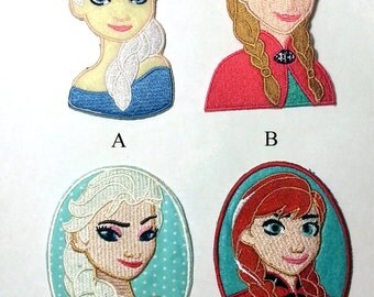 Frozen Elsa and Anna iron on / sew on Embroidered patch/ applique