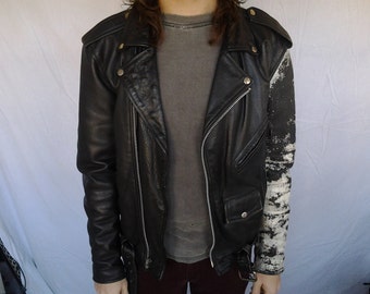 Popular items for punk leather jacket on Etsy