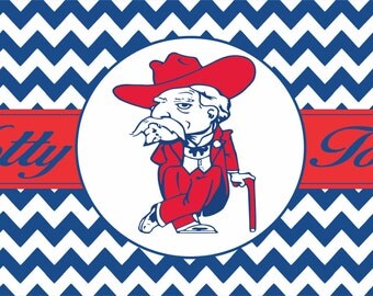 Personalized chevron Ole Miss hotty toddy Colonel Reb or monogram ...