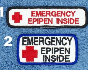 Emergency Epipen Inside Service Dog Patch Size Large 1.5x3 inch Size ...
