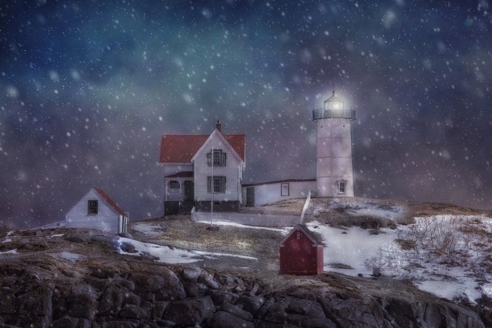 Nubble Lighthouse in Winter Classic New England Winter Scene
