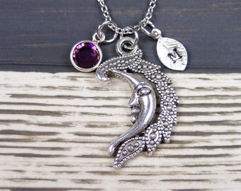 Unique large moon necklace related items | Etsy