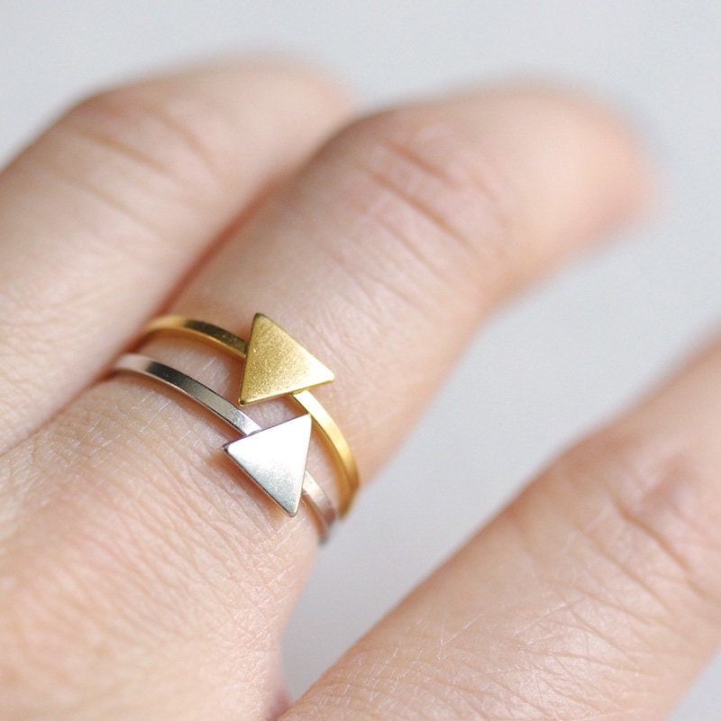 simple triangle ring . tiny triangle ring . triangle stacking