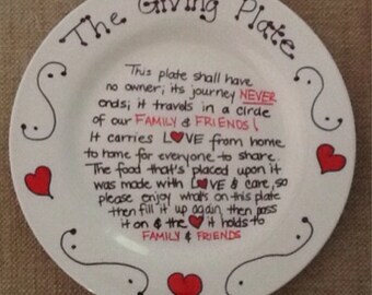 The Giving Plate Painted Ceramic Plate Hearts Plate