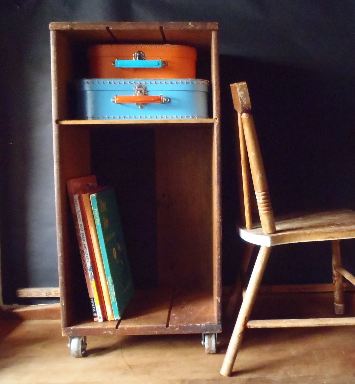 Vintage Solid Oak Wood Book Cart End Table Night Stand – Haute Juice