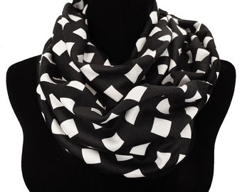 Black Chevron Infinity Scarf-Circle Loop by HeatherDzubinski